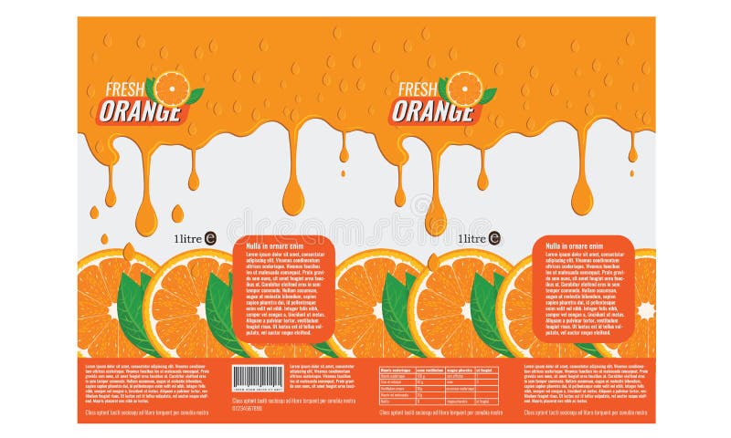 Branding Package Design for Orange Juice with Flat Color. Stock Vector ...