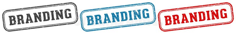 Branding Stamp. Branding Rectangular Stamp Set Isolated on White ...