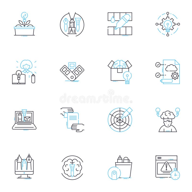 Branding Strategy Linear Icons Set. Identity, Positioning ...