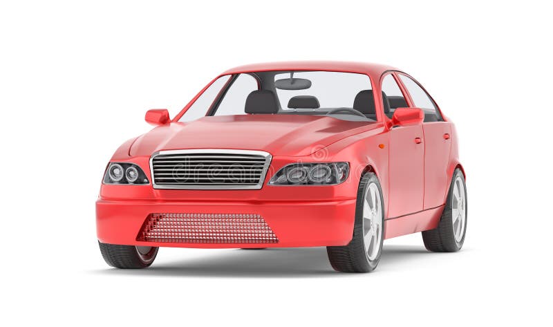 Brandless Generic Red Car stock illustration. Illustration of alloy ...