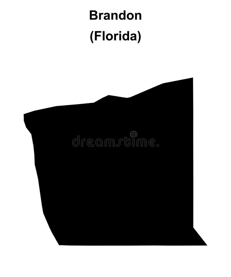 Brandon outline map stock vector. Illustration of blank - 357248971