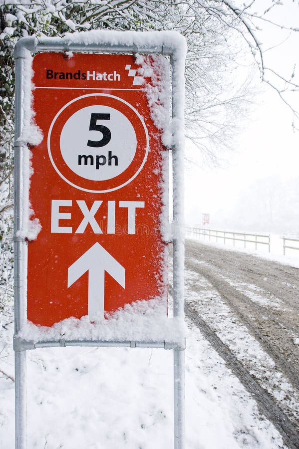 Brands Hatch Sign Covered in Snow Stock Photo - Image of racing ...