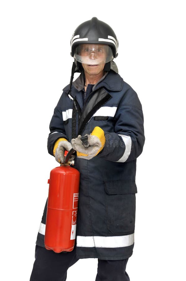 Brandweerman stock foto. Image of geïsoleerd, knap, noodsituatie - 20391114