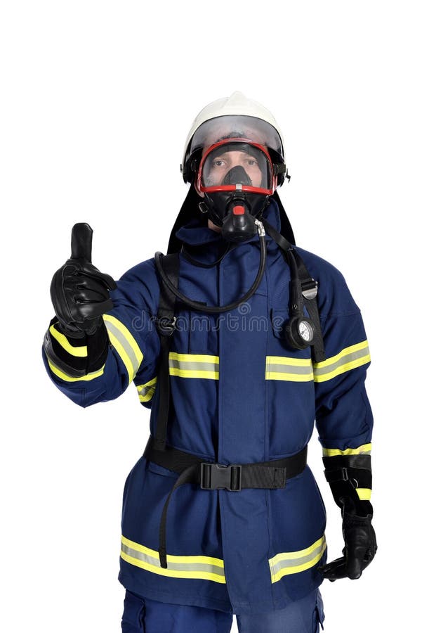 Knappe Brandweerman in Zijn Eenvormig En Toestel Stock Foto - Image of ...