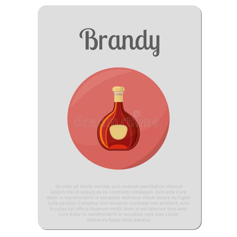Brandy Alcohol Sticker with Bottle Stock Vector - Illustration of black ...