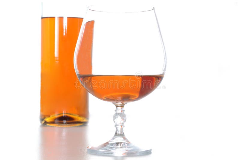 Brandy bootle and glass stock photo. Image of beverages - 1448032