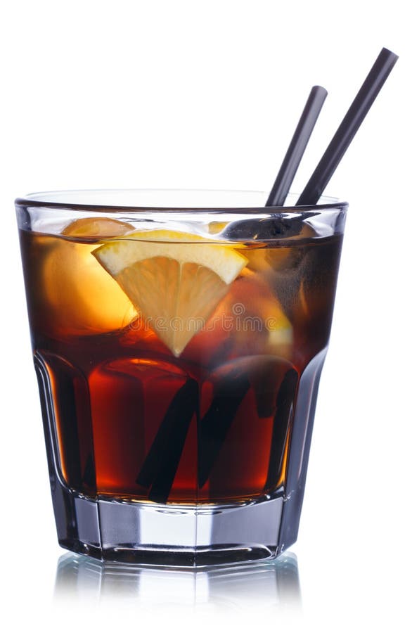 Brandy with cola cocktail stock photo. Image of white - 44876166