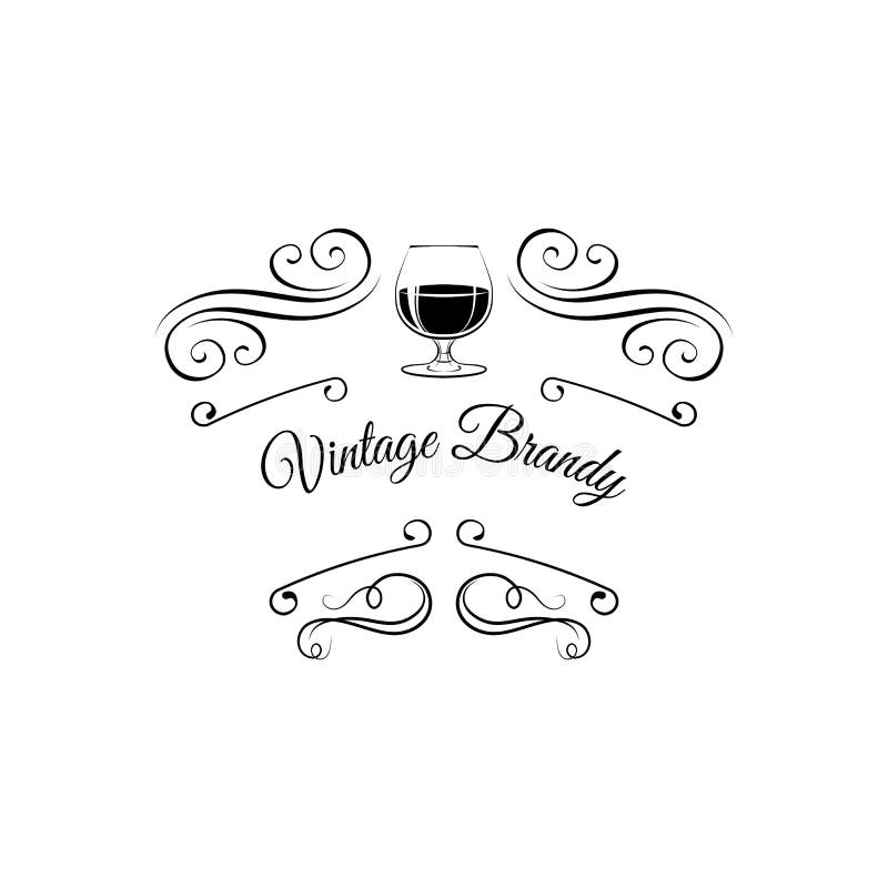 Brandy Glass. Alcohol Label. Vector Illustration Stock Vector ...