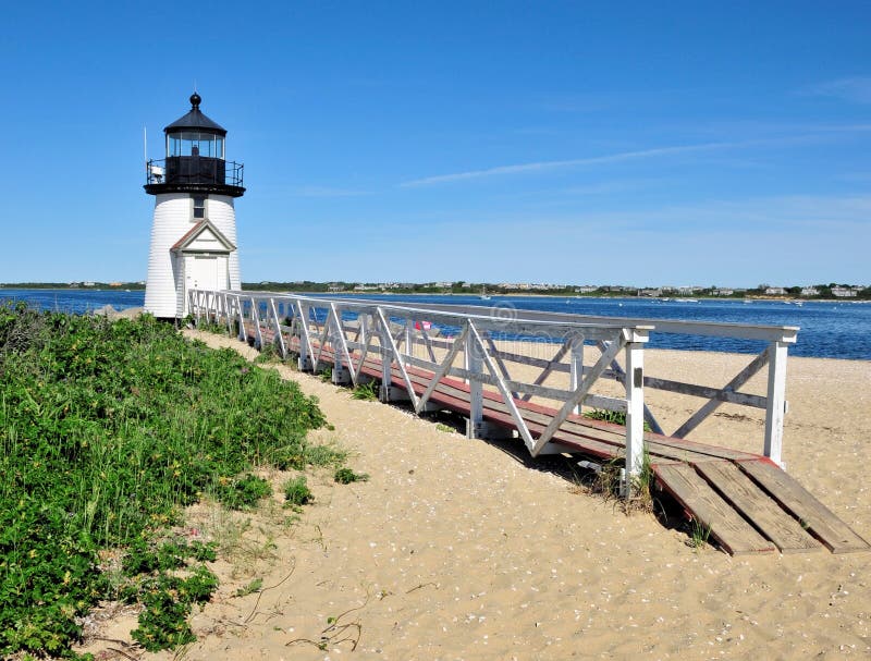 Brant Point Light stock image. Image of lighthouse, sand - 96537855
