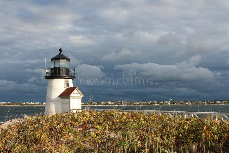 Brant Point Lighthouse on Nantucket Island Stock Image - Image of ...