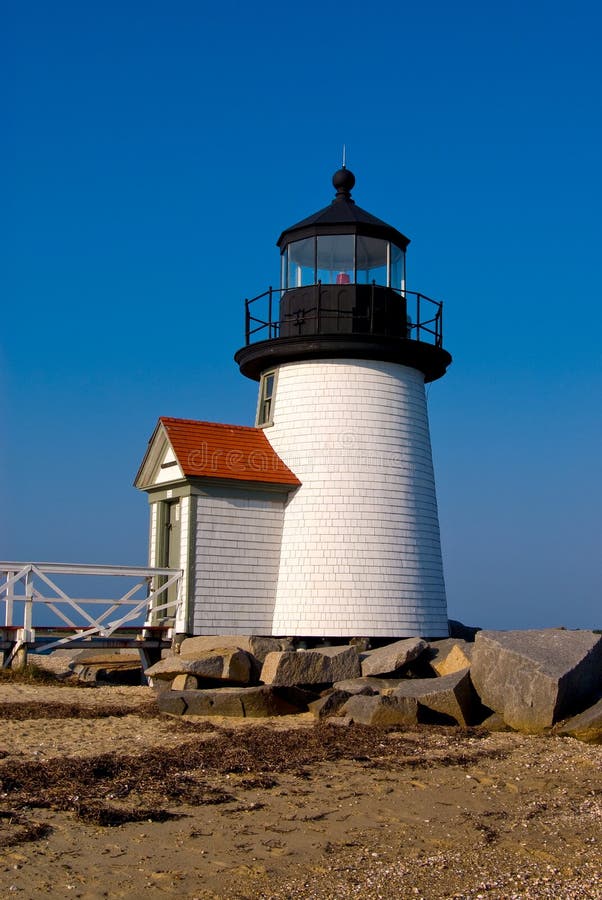 Brant Point Lighthouse En La Isla De Nantucket Imagen de archivo ...