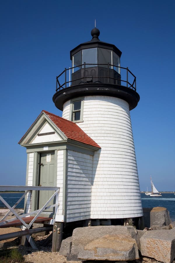 Brant Point Lighthouse Nantucket Stock Photo - Image of safety ...