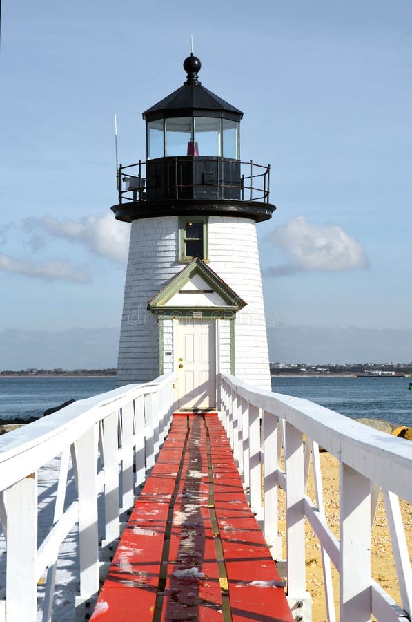 Brant Point Lighthouse on Nantucket Island Stock Image - Image of ...