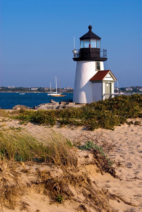 Brant Point Lighthouse Sull'isola Di Nantucket, MA Fotografia Stock ...
