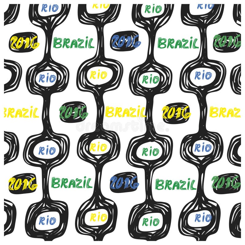 3brasil Pattern Set 2016 Rio Stock Vector - Illustration of south ...