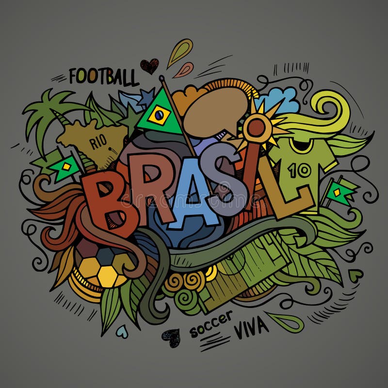 Brasil Letters with Brazilian Flag Stock Vector - Illustration of ...