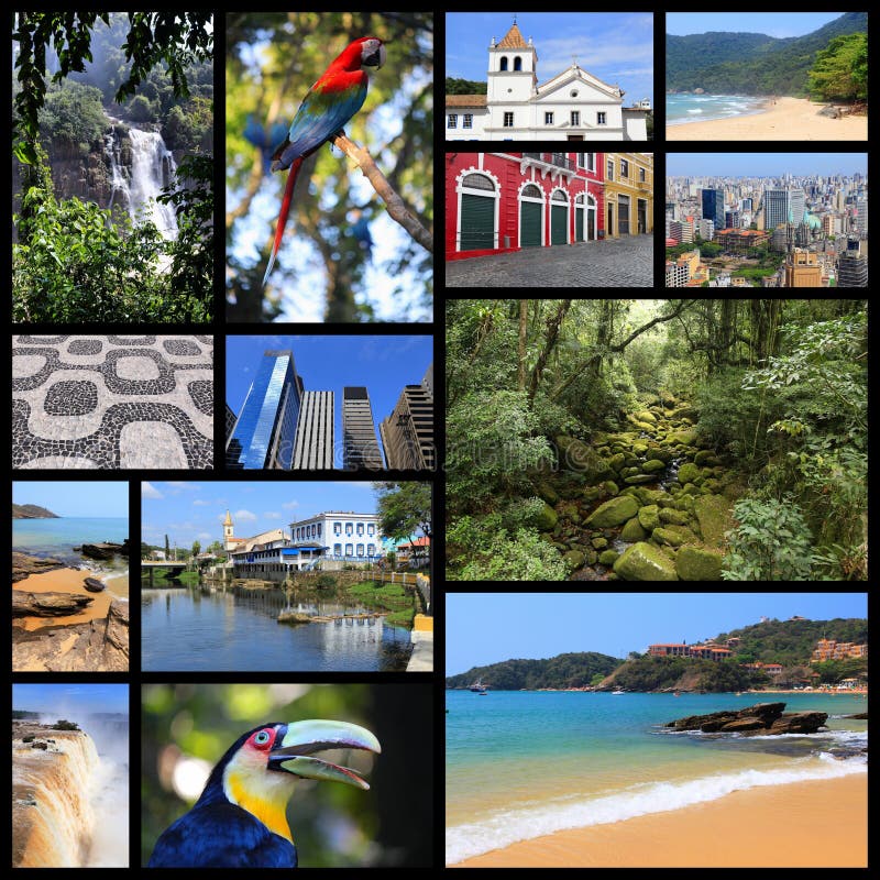 Collage Von Rio De Janeiro Brazil-Bildern - Reisehintergrund M ...