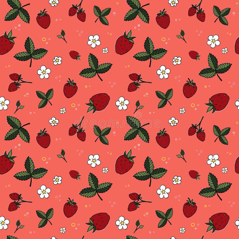 Colourful Repeating Strawberry Vector Pattern. Stock Illustration ...