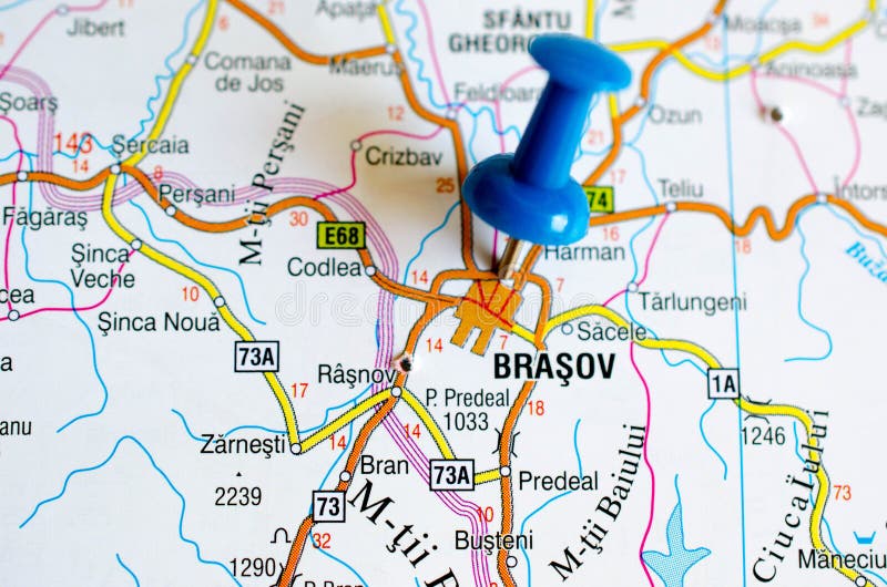 Brasov en mapa imagen de archivo. Imagen de ciudad, puerto - 122929713