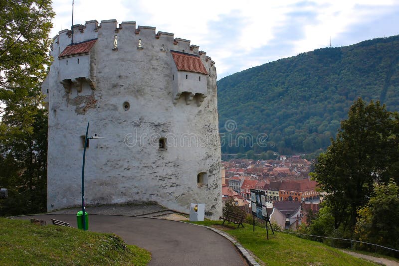 Brasov, Romania - White Tower in Brasov Stock Image - Image of ...