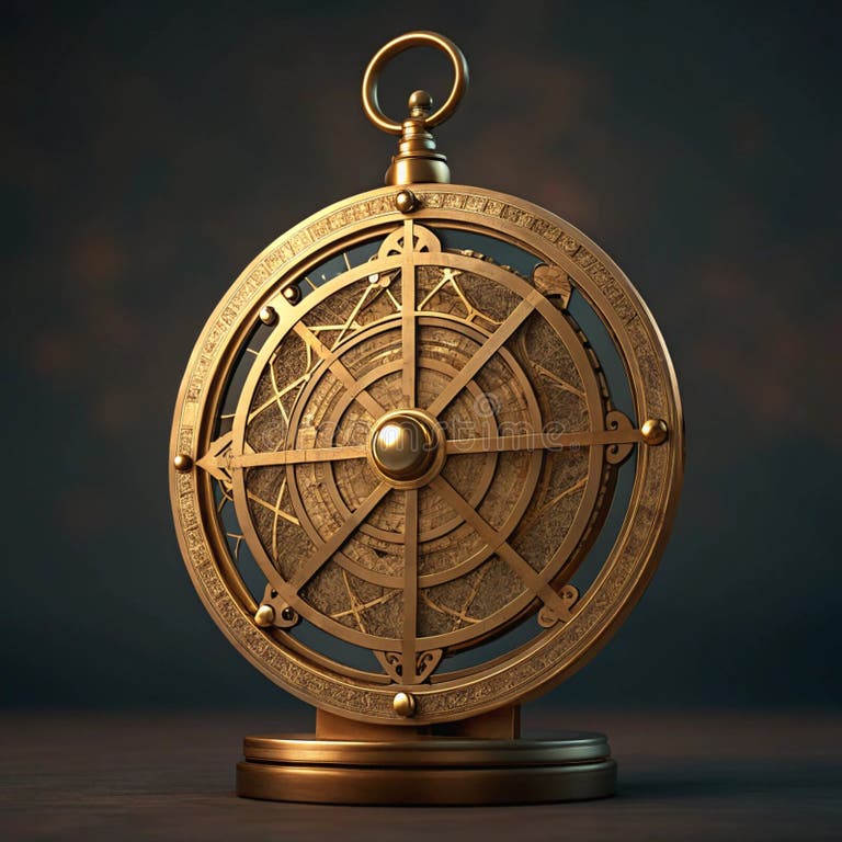 A Mechanical Astrolabe Covered in Brass Etchings, Rotating Rings, and ...