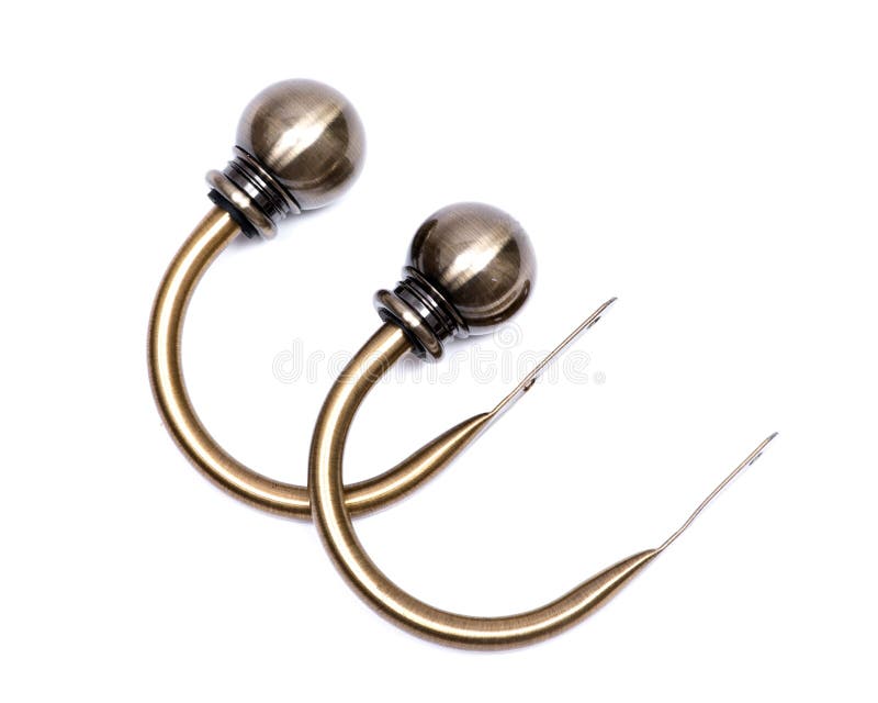 Brass Ball Window Curtain Holdback Pair Stock Photo - Image of ...