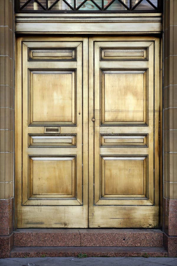 Brass Bank Doors stock photo. Image of locked, stone, entry - 4304104