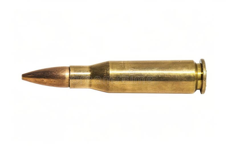 Brass Bullet on White Background. AI Image Stock Photo - Image of ...