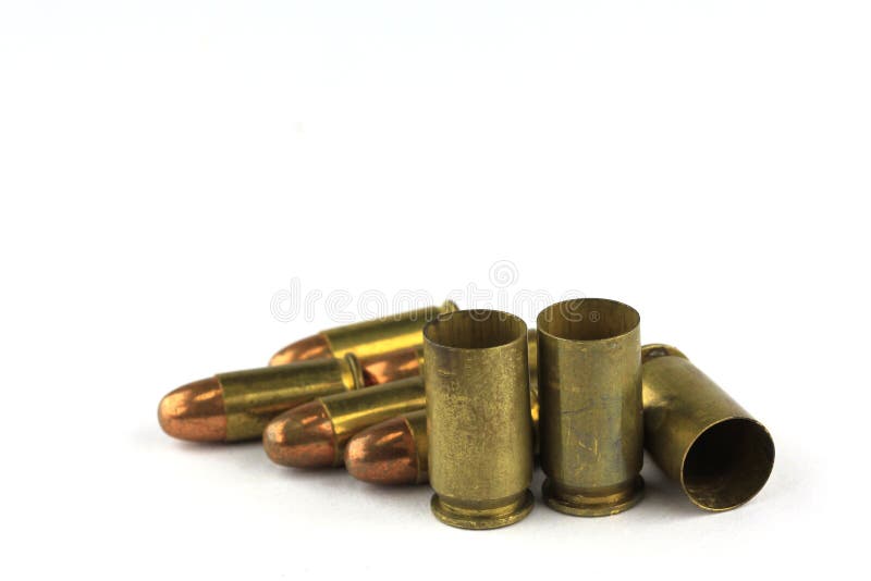 Brass Bullet Shells, 9 Size Stock Photo - Image of bullet, defense ...