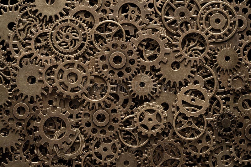 Brass Cog Wheels, Steampunk Background Stock Image - Image of factory ...