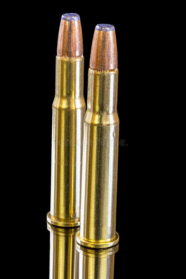 Copper Rifle Bullet And Loading Primers Stock Image - Image of ...