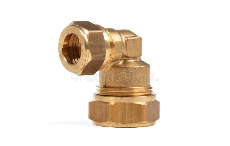 Brass Fitting for Plumbing Pipes, Connector for Two Different Sizes, 90 ...