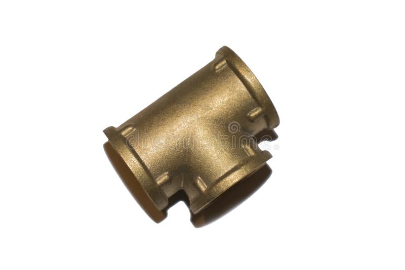 Brass Fitting on a White Background. Stock Image - Image of brass ...