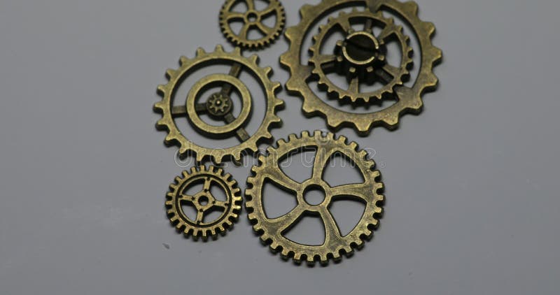 Brass Gears are Interlocked Stock Video - Video of mechanics, computer ...