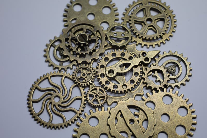 Brass Gears are Interlocked Stock Photo - Image of spikes, turn: 269852412