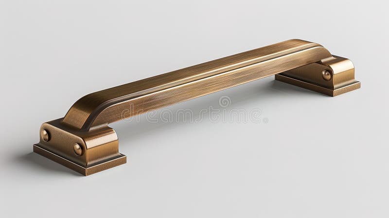 A Brass Handle is Shown on a White Background Stock Image - Image of ...