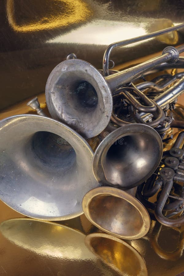 Brass instruments stock photo. Image of shiny, retro - 147357512
