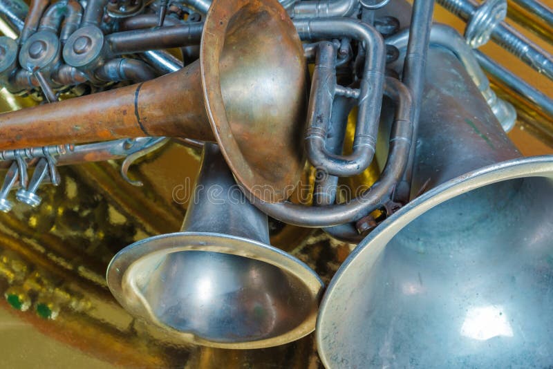 Brass instruments stock photo. Image of classical, entertainment ...