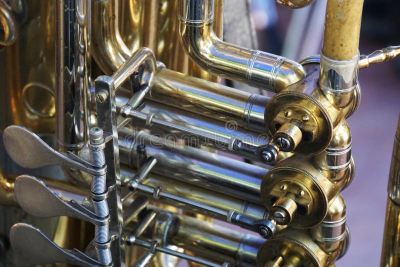 Brass instruments stock image. Image of unplugged, blue - 54985825