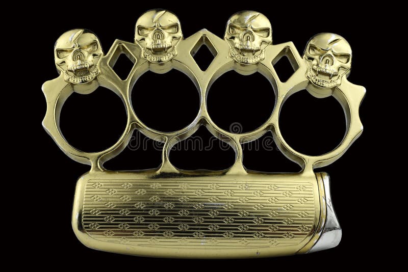 Brass Knuckle Duster, Weapon for Hand, Clipping Path Stock Image ...