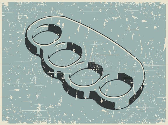 Brass Knuckles Retro Poster Stock Vector - Illustration of stamp ...