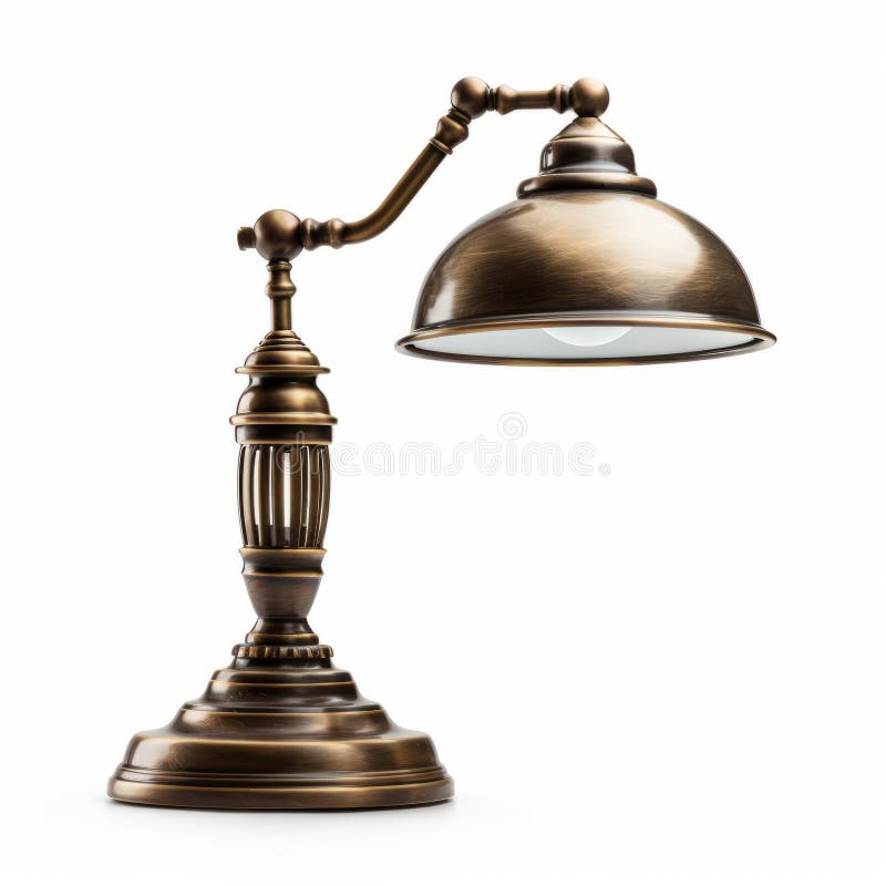 Brass Lamp Isolated on White Background Stock Illustration ...
