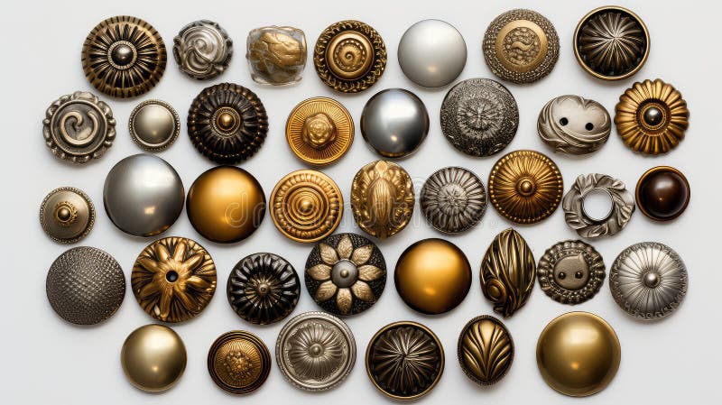 Brass metal button stock illustration. Illustration of decorative ...