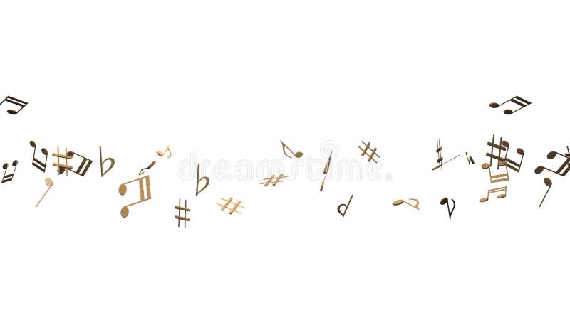 Brass Musical Notes on White Background Stock Footage - Video of ...