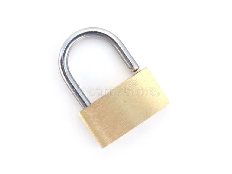 Brass padlock - unlocked stock photo. Image of opportunity - 6954588