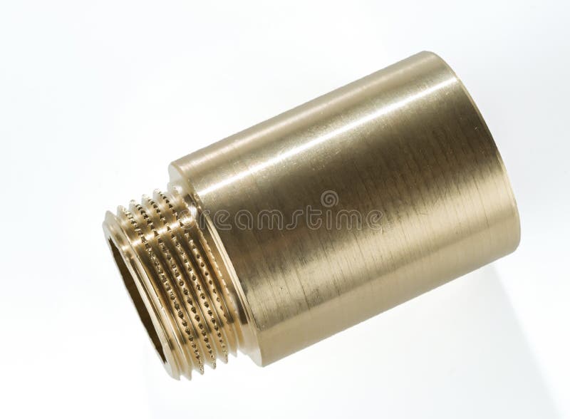 Brass Pipe with External Thread Stock Image - Image of maintenance ...