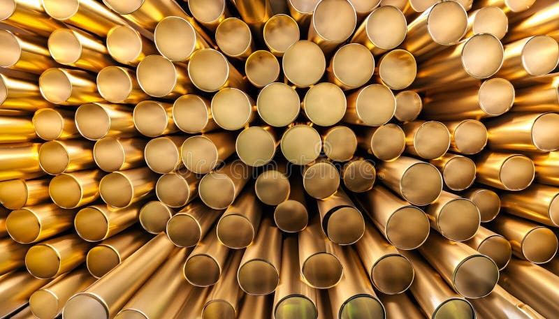 Brass pipes stock illustration. Illustration of sunlight - 303511042