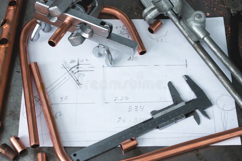 Pipework concept. stock image. Image of copper, background - 138424625