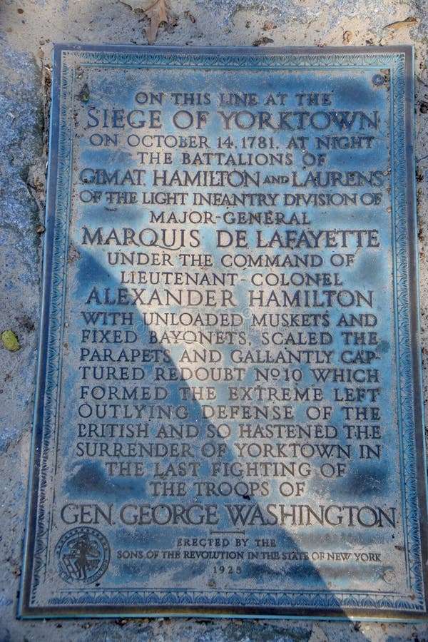 Brass Plaque Commemorating the Surrender at the Battle of Yorktown ...