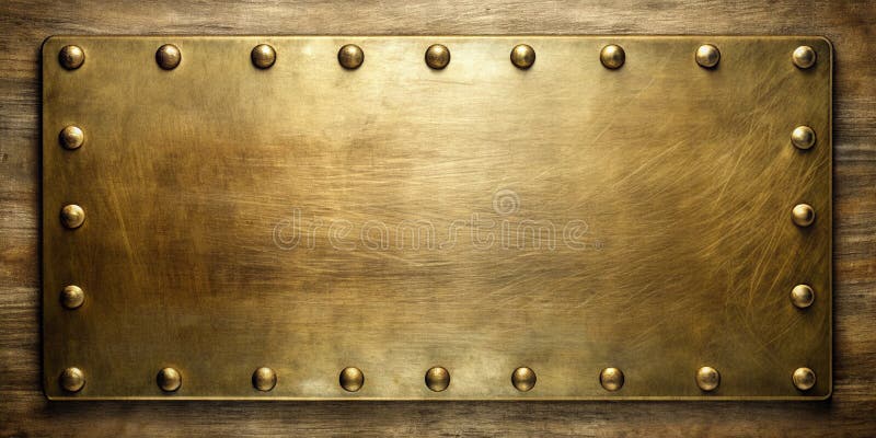 Brass Plate Texture with Rivets and Aged Metal Stock Illustration ...
